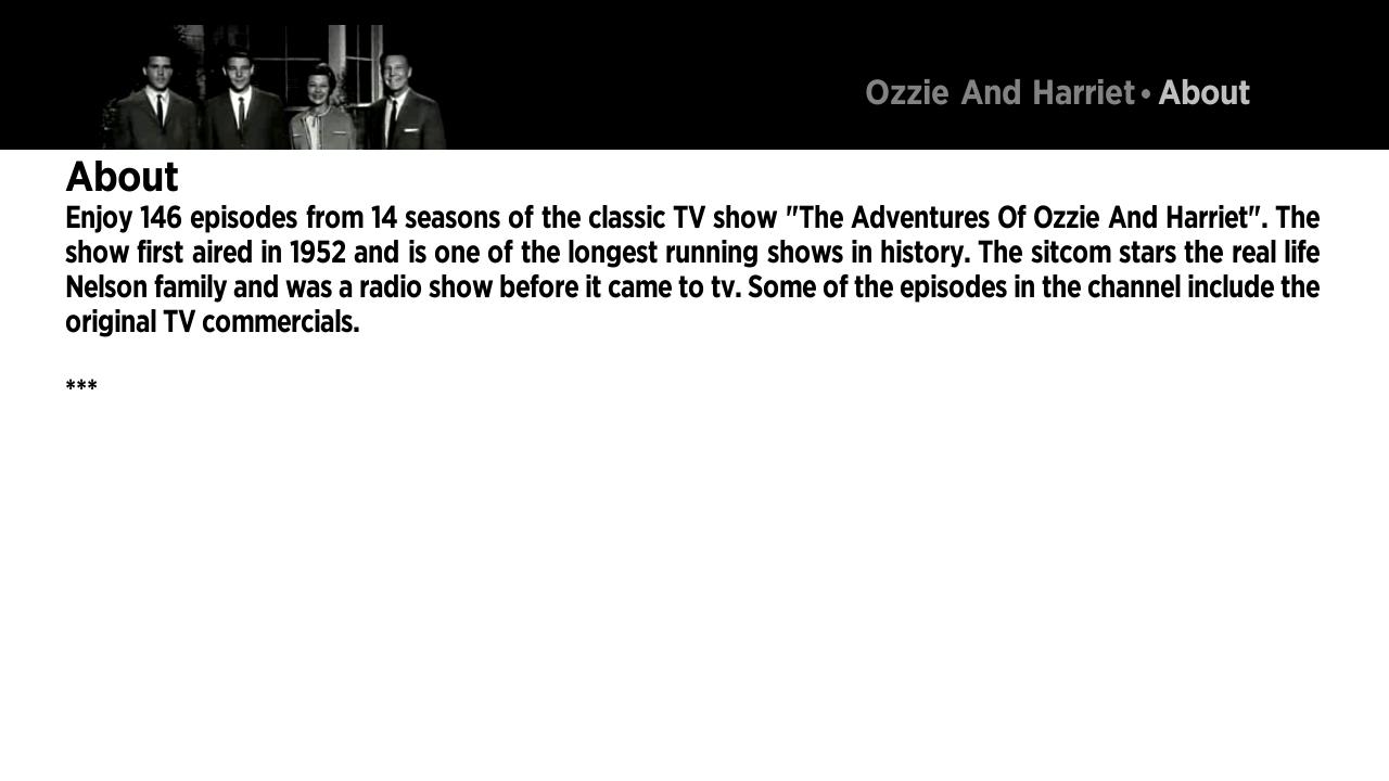 Classic Ozzie And Harriet | RK Guide